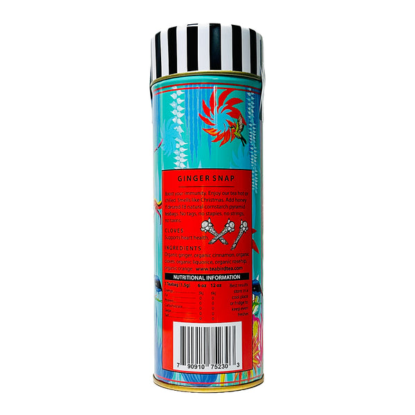 Organic Ginger Snap Deluxe Tin 18 teabags | Tea Bird Tea