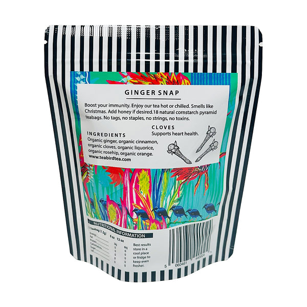 Organic Ginger Snap Bumper Refill 18 Teabags | Tea Bird Tea